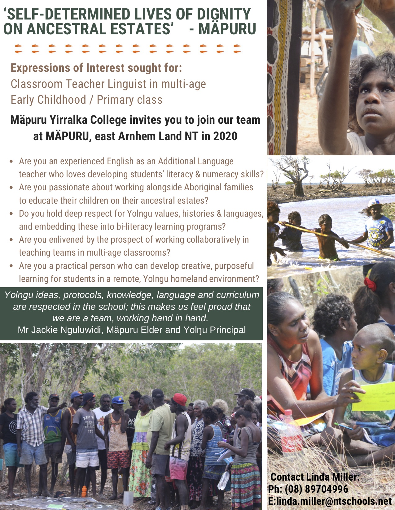 Classroom Teacher Linguist - Mapuru - Job in Regional NT - Yirralka ...